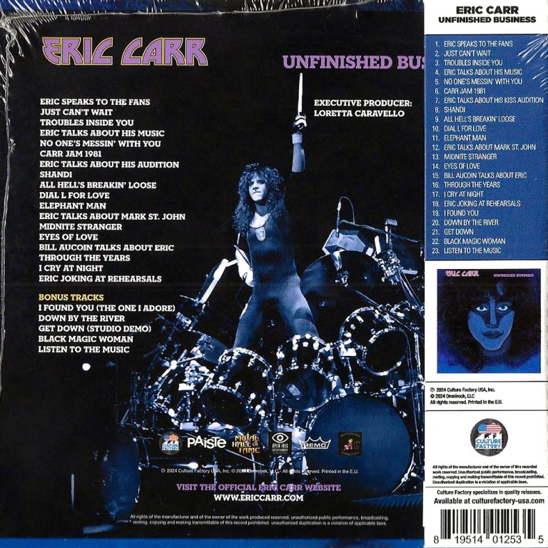 Unfinished Business CD New Release | ericcarr.com